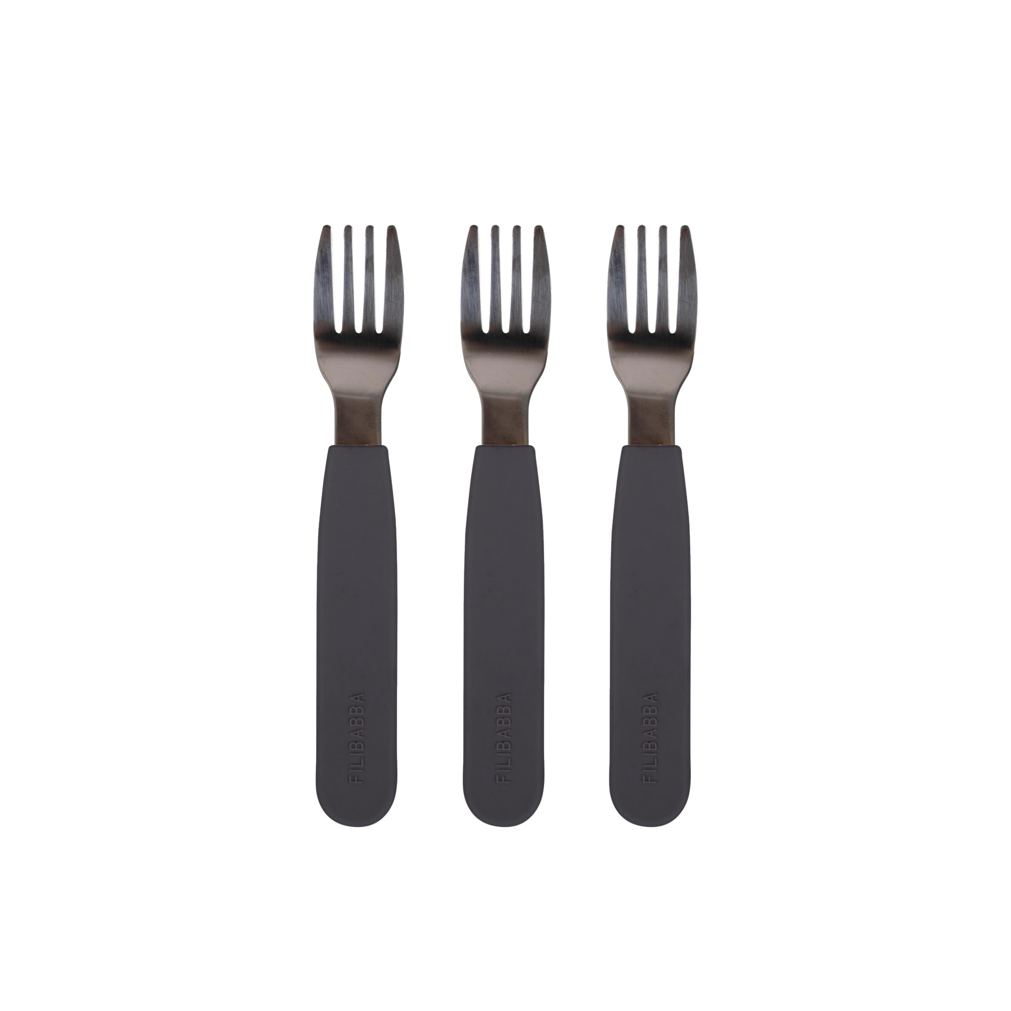 Silicone forks 3-pack- Stone grey | Shop online hos - FILIBABBA
