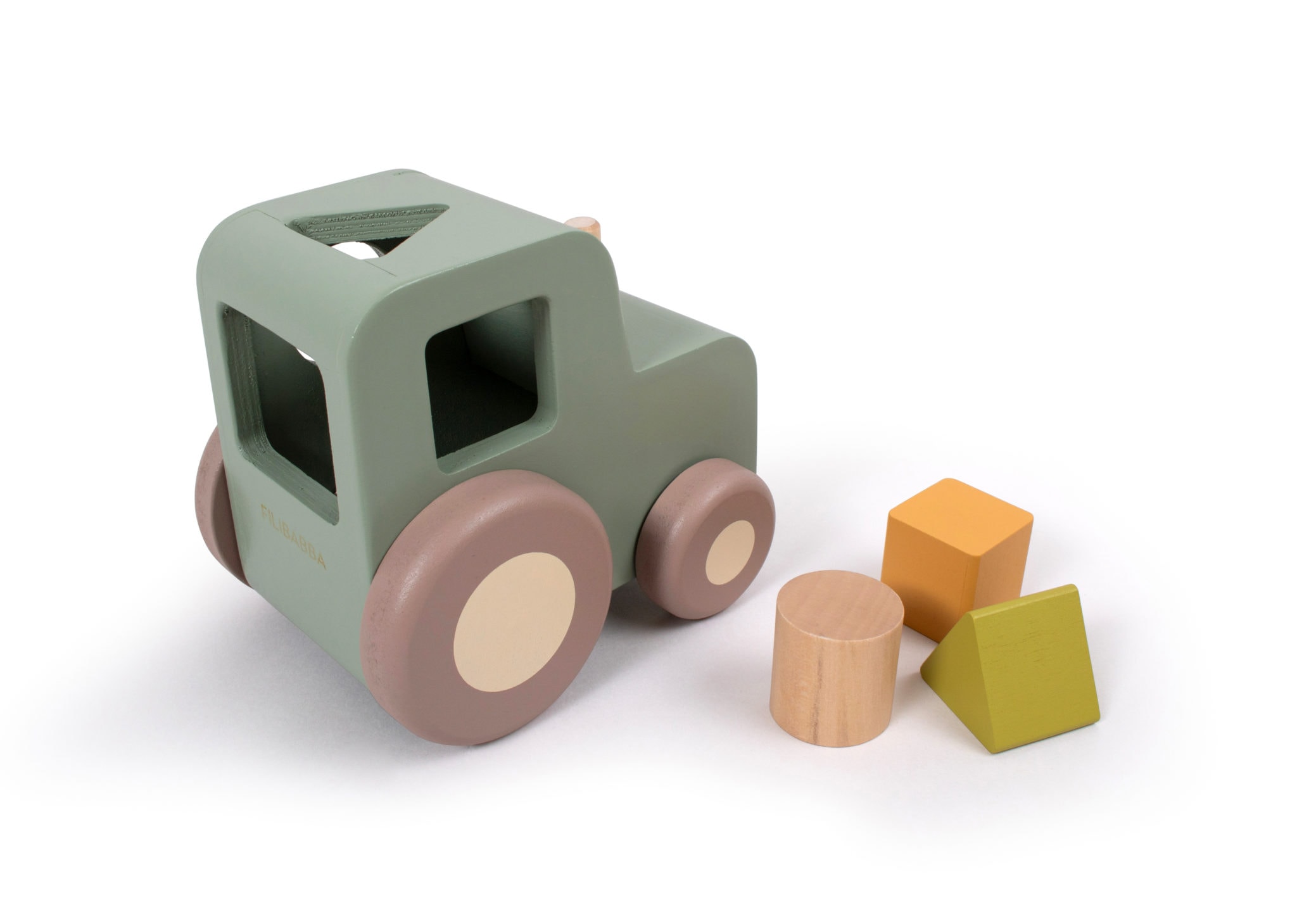 Pull along tractor with shape sorter | Shop online hos - FILIBABBA