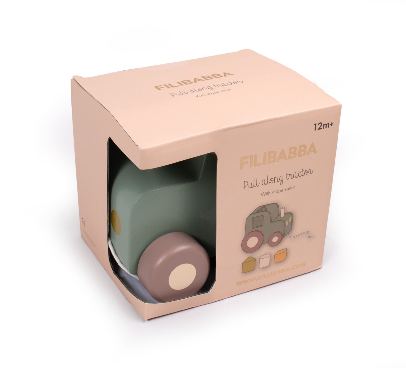 Pull along tractor with shape sorter | Shop online hos - FILIBABBA