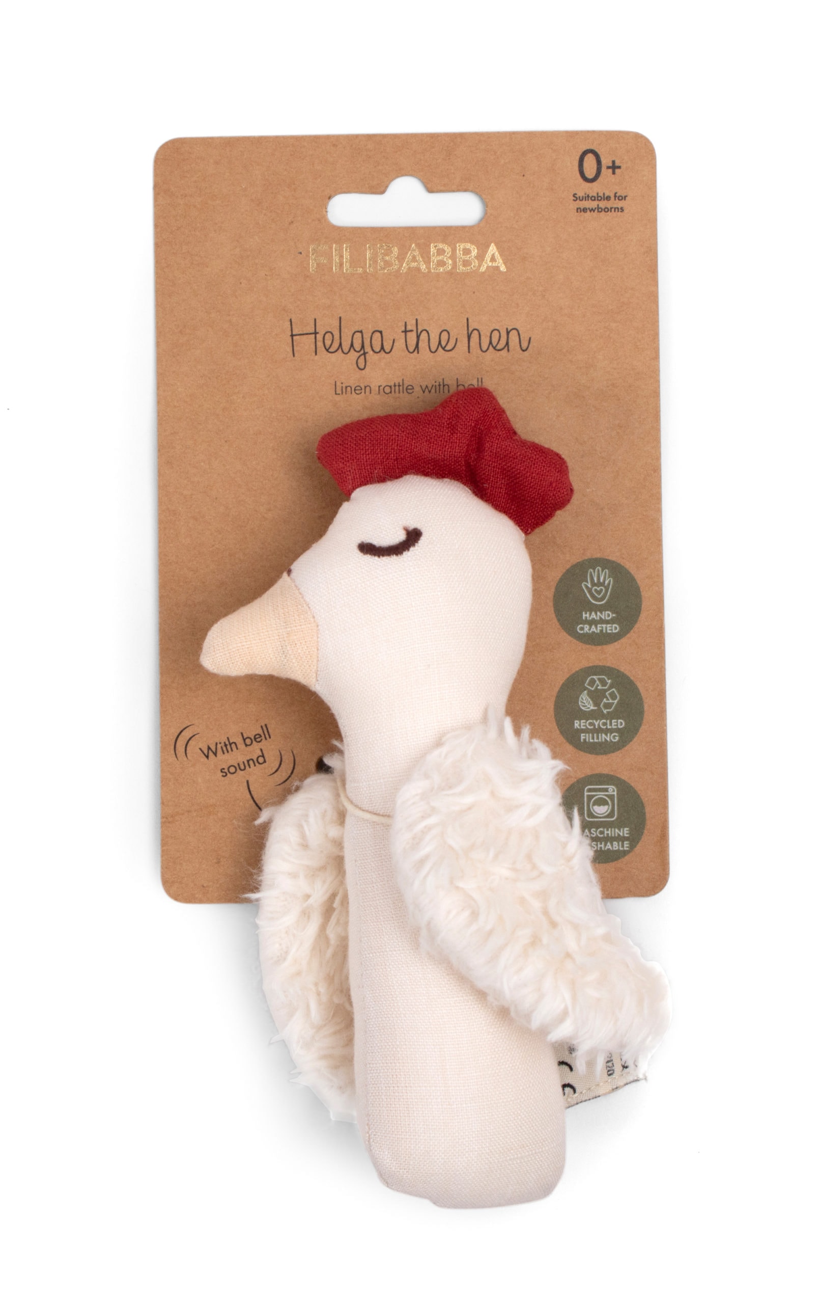 Linen rattle - Chicken | Shop online hos - FILIBABBA